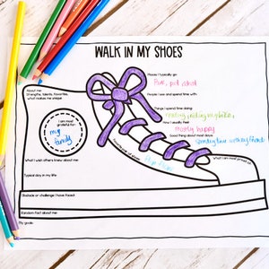 Walk in My Shoes - Self-reflection - Classroom Bulletin Board - Youth ...