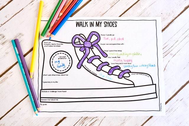 Self-reflection Activity: Walk in My Shoes - Empathy & Kindness (PDF ...