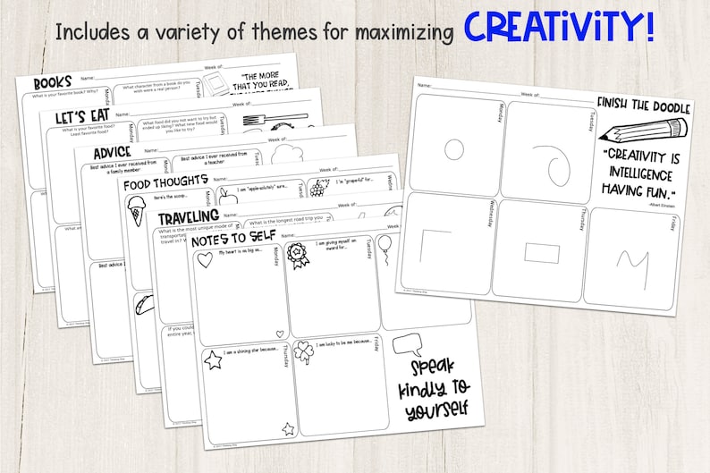 Kids Guided Journal: Themed Daily Prompts, Set 2 (digital Download) - Etsy