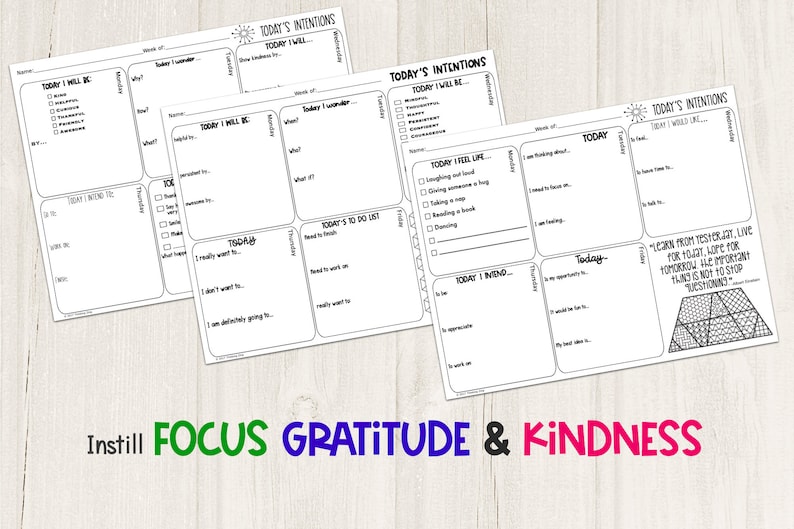 Reflection Journal, Daily Intentions, Mindfulness Journal, Kids ...