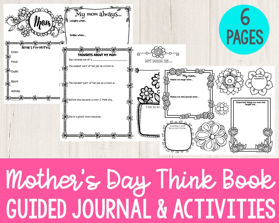 Mother's Day Reflection Journal, Activity Pack for Mother's Day ...