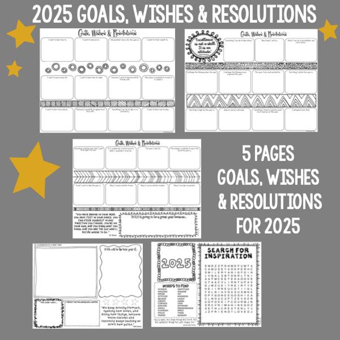 Printable New Year's Journal for Kids - Guided Activity Pages for ...