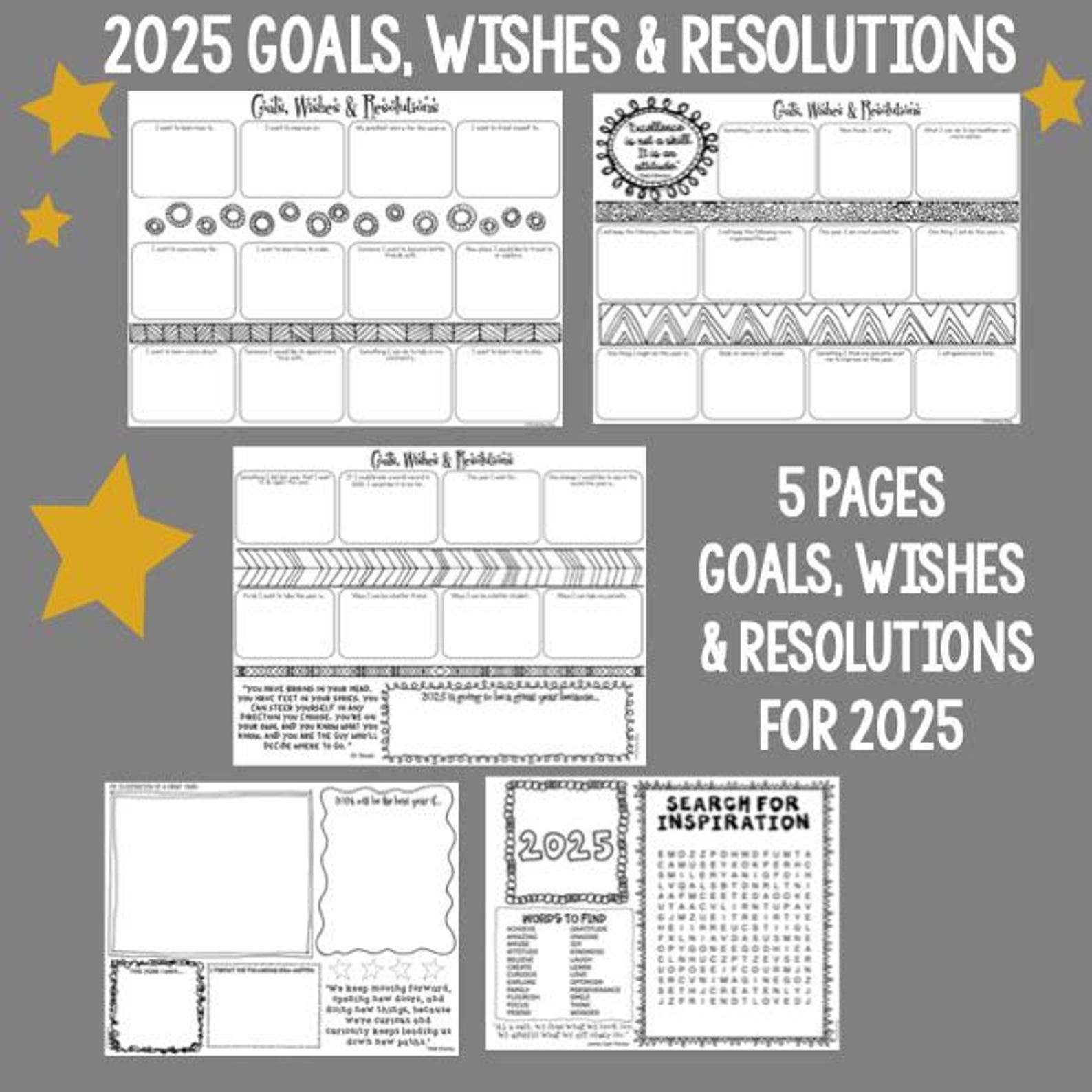 Printable New Year's Journal for Kids - Guided Activity Pages for ...