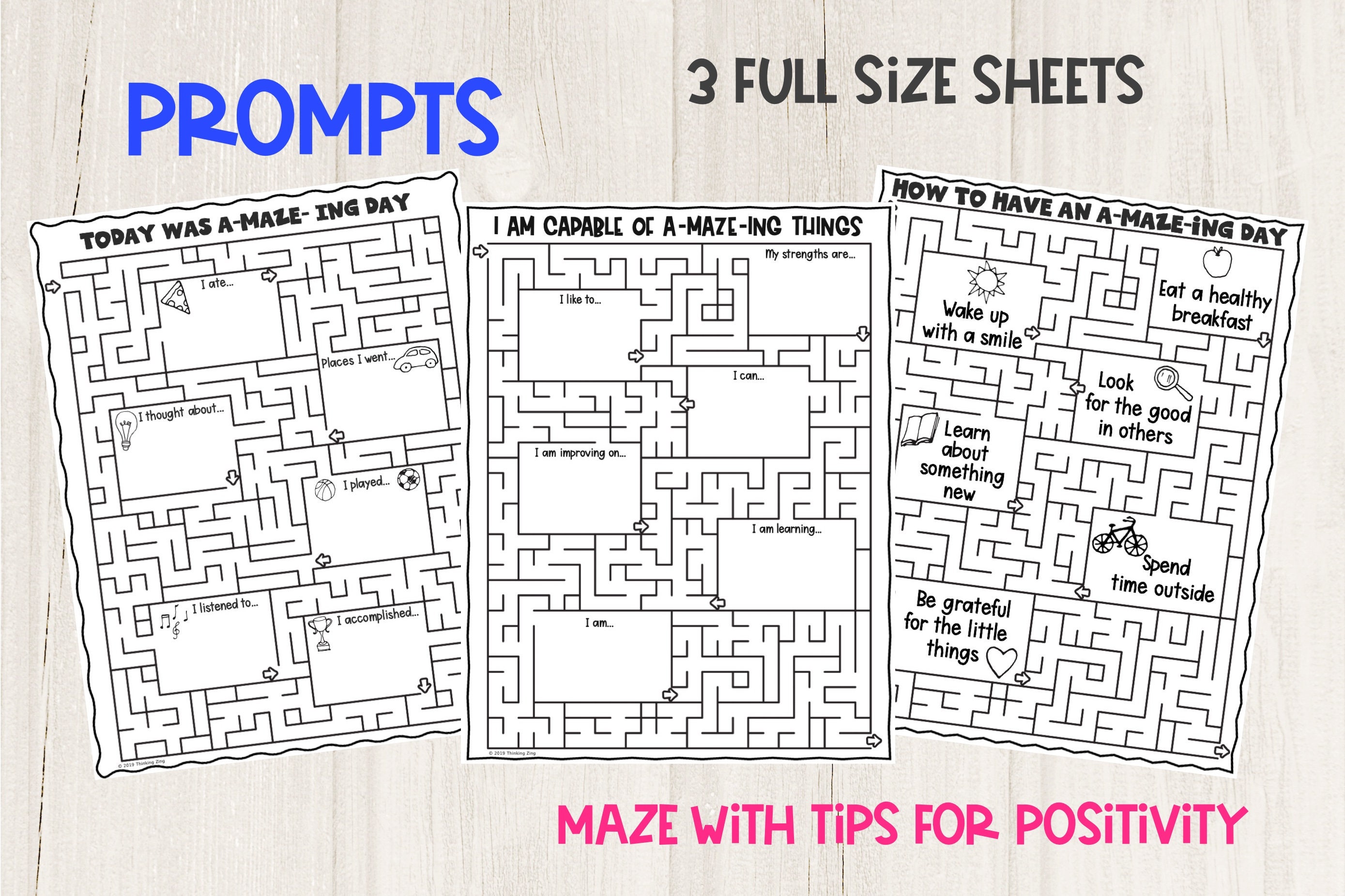 Positivity Mazes: Inspirational Activity for Kids (digital Download) - Etsy
