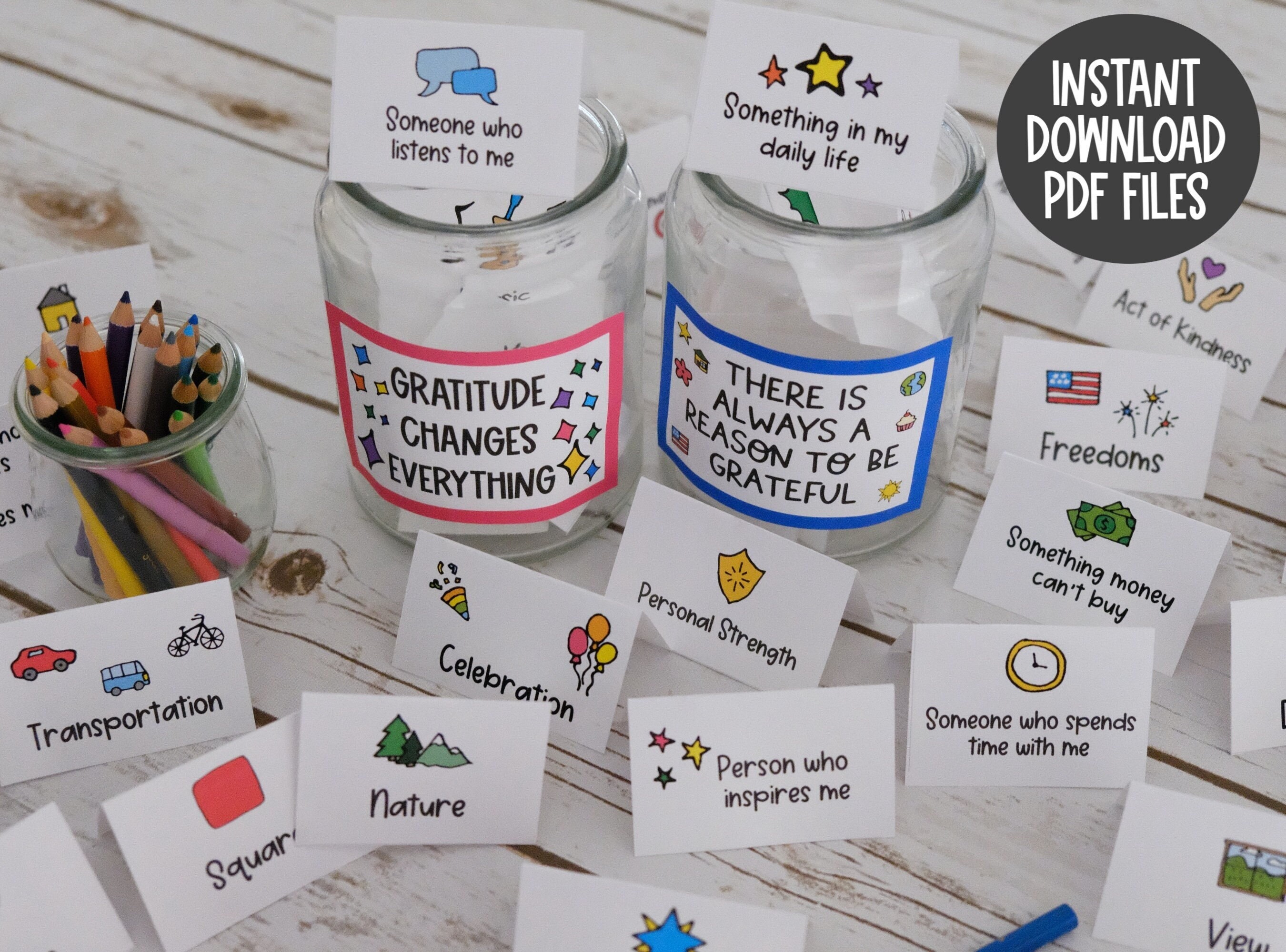 Gratitude Make Your Own Jar, Gratitude Prompts, Printable Craft ...