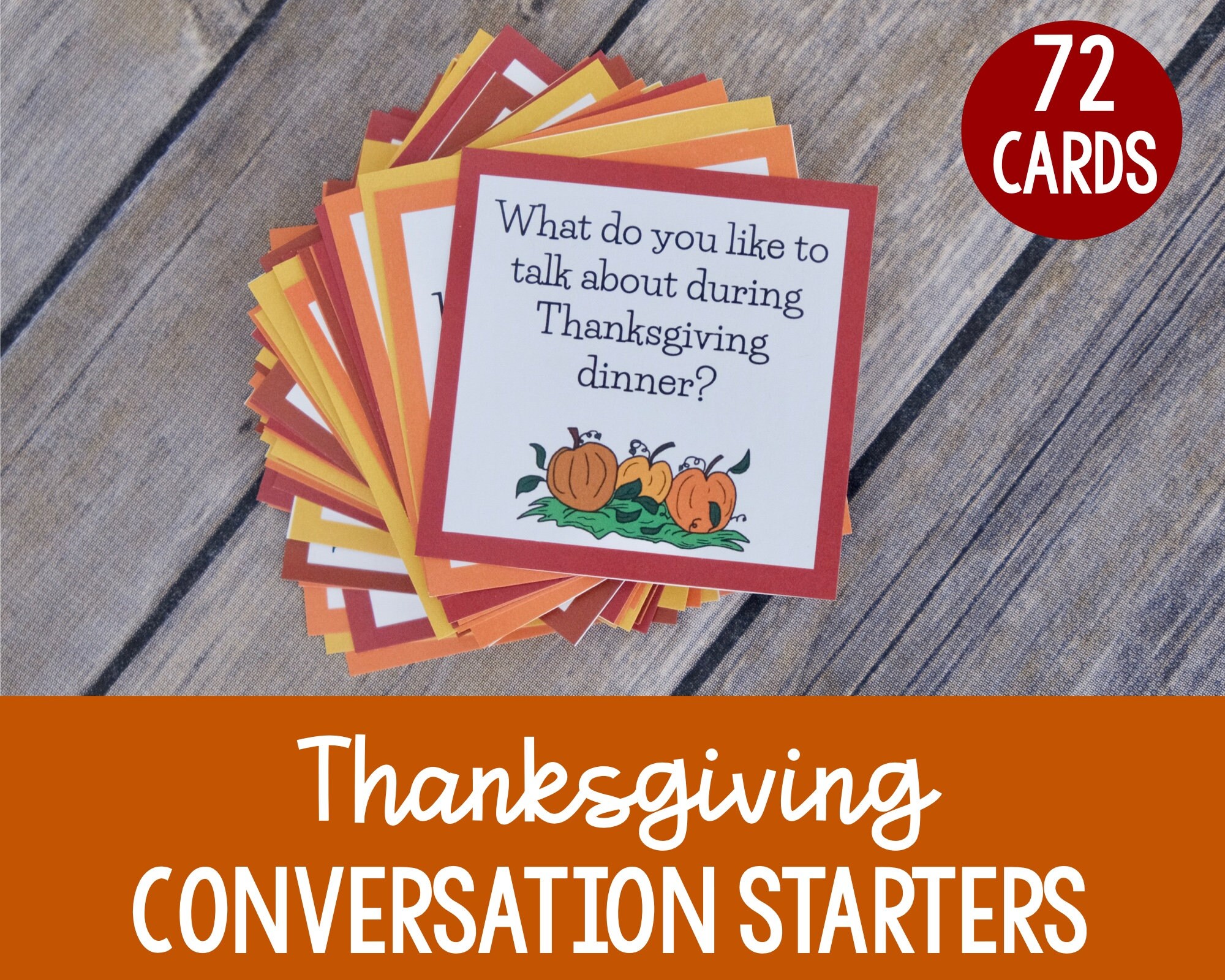 Thanksgiving Conversation Starter Cards: Family Dinner Game (digital ...