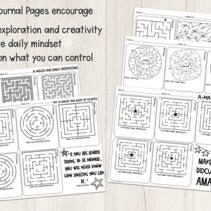 Printable Daily Guided Journal Pages for Kids - SET 3 Mazes - Journal ...