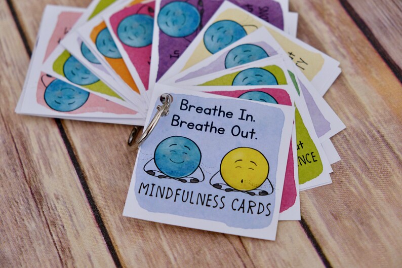 Kids Mindfulness Cards: Inhale Exhale Calming Activity (digital ...