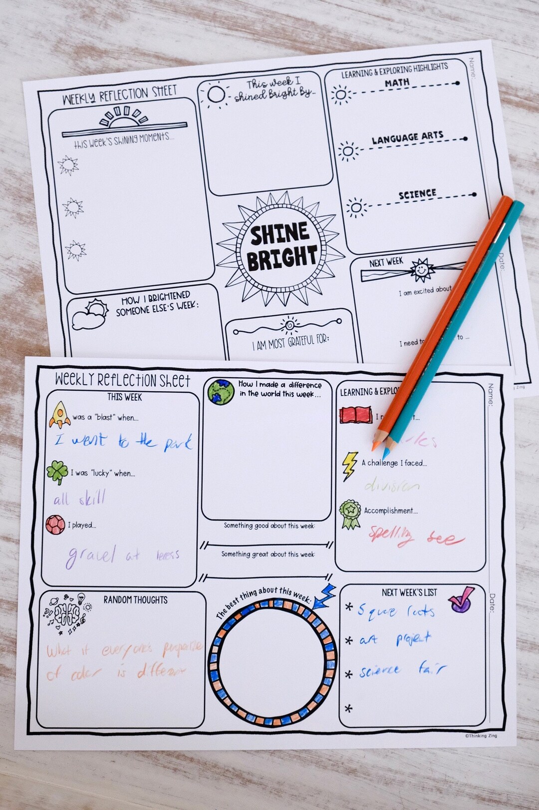 Weekly Learning Reflection Sheets Weekly Exit Tickets - Etsy