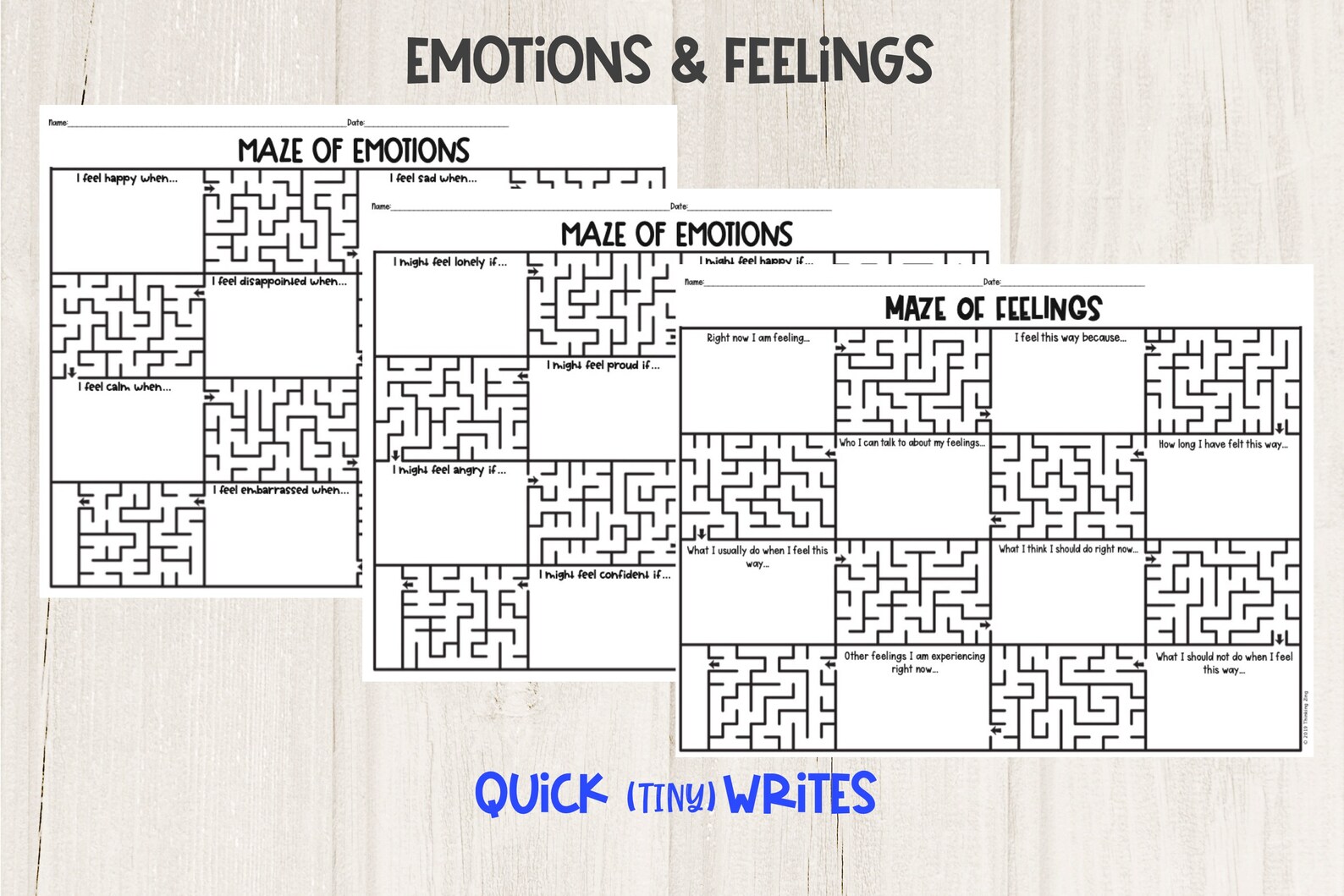 Mindfulness Mazes, Emotions and Feelings Activity for Kids, Calm Down ...