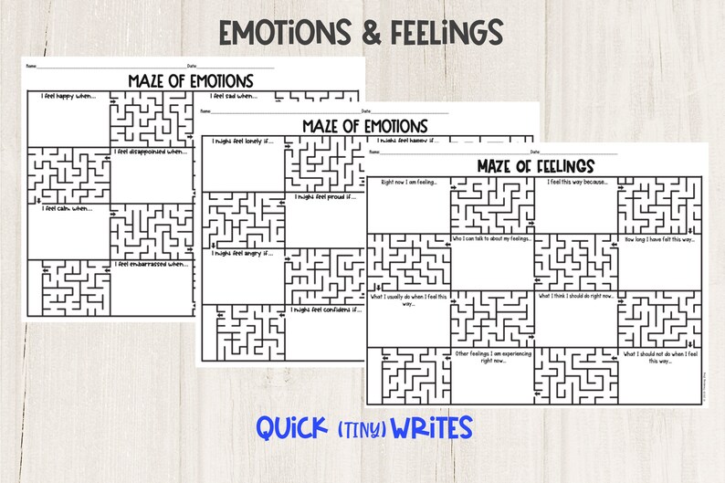 Mindfulness Mazes, Emotions and Feelings Activity for Kids, Calm Down ...