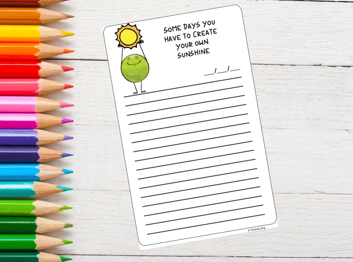 Printable Positive Thinking Journal for Kids Reflection and Mindfulness ...
