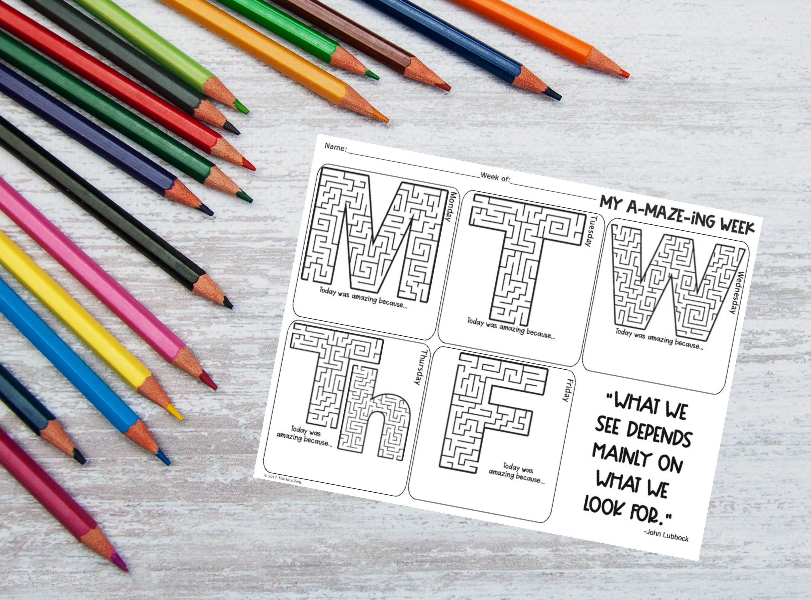 Printable Daily Guided Journal Pages for Kids SET 3 Mazes - Etsy