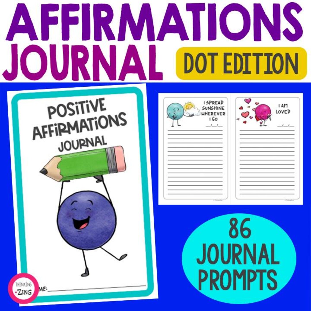 Affirmation Journal for Kids, Mindfulness and Positivity Affirmations ...