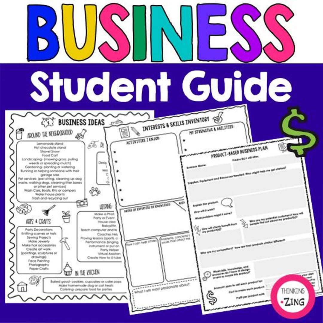 Kid's Business Planning Guide: Business & Marketing Plan Templates ...