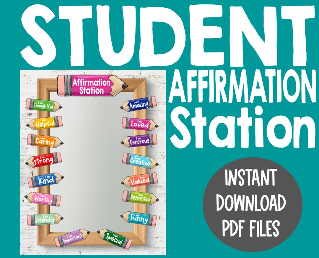 Student Affirmation Station Mirror Classroom Decor Student Affirmations ...