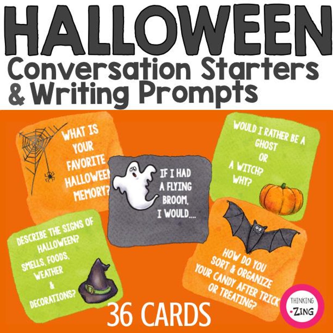 Halloween Conversation Starters Printable Party Activity - Etsy