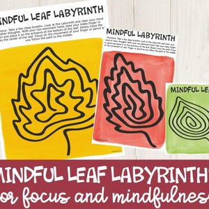Leaf Labyrinth Mindfulness Posters & Cards: Calming Meditation (digital ...