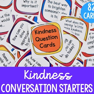 Kindness Conversation Starter Cards: 82 Printable Questions (PDF) - Etsy