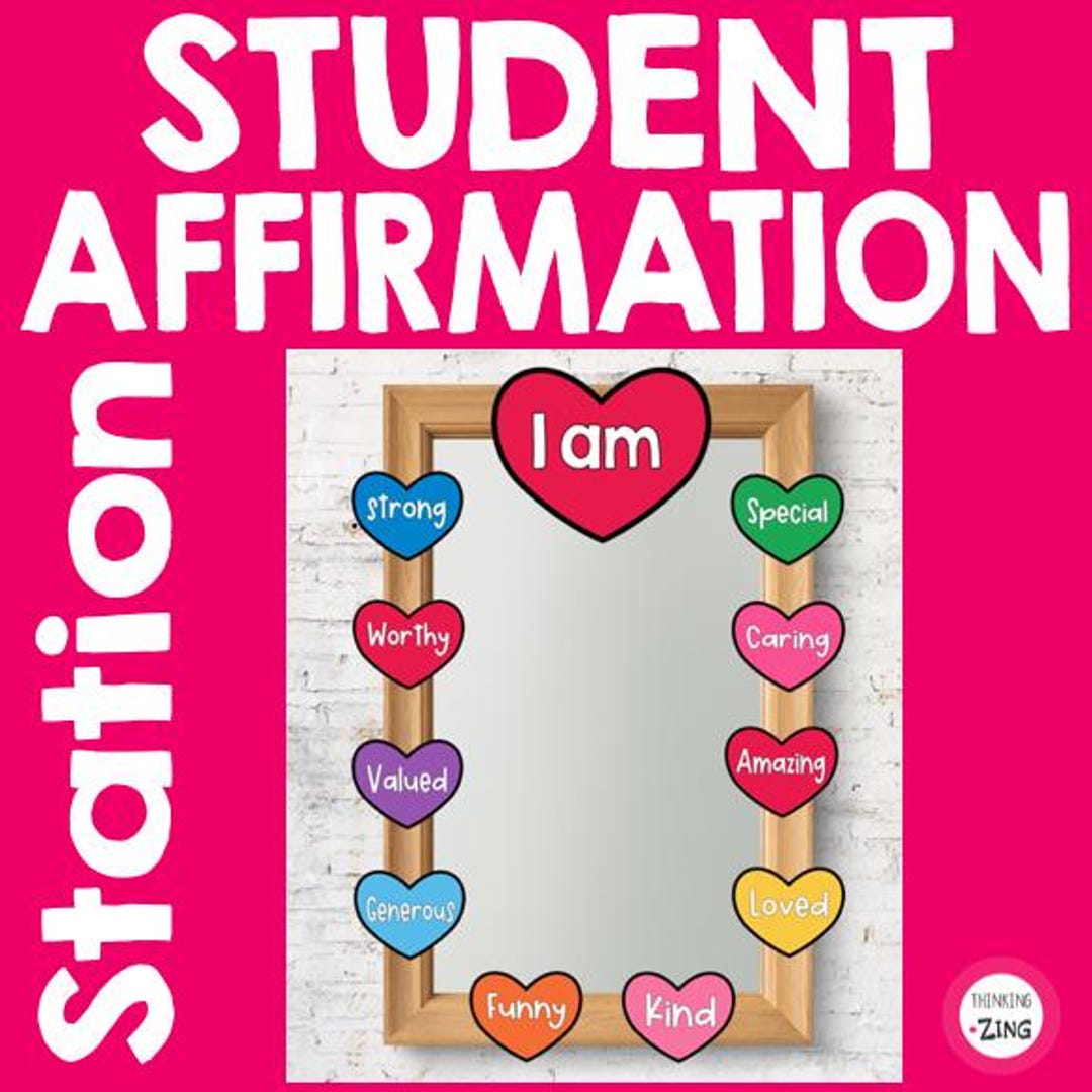 Heart Affirmation Station: Valentine's Day Classroom Decor - Etsy