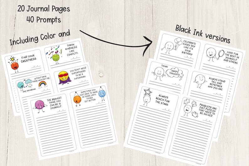 Printable Positive Thinking Journal for Kids Reflection and Mindfulness ...