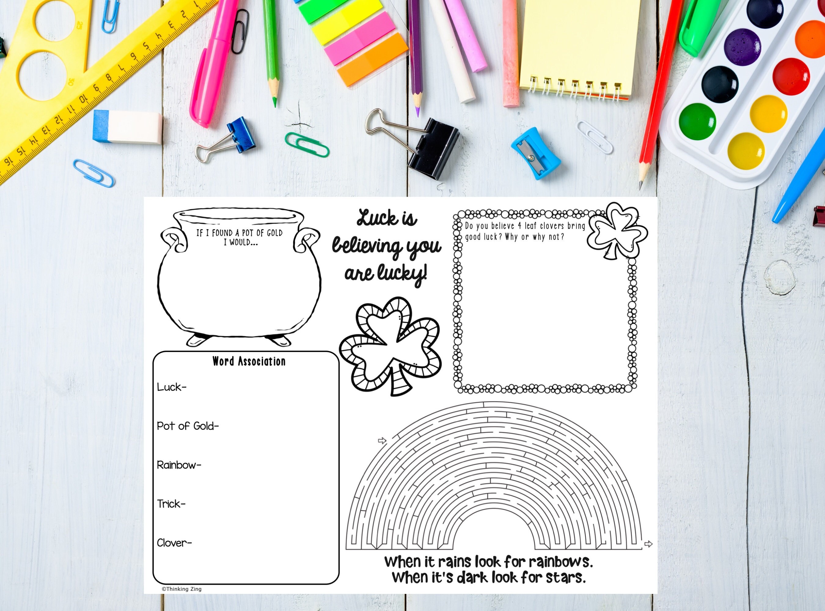 Printable Guided Journal for Kids - St Patrick's Day Activity Pages for ...