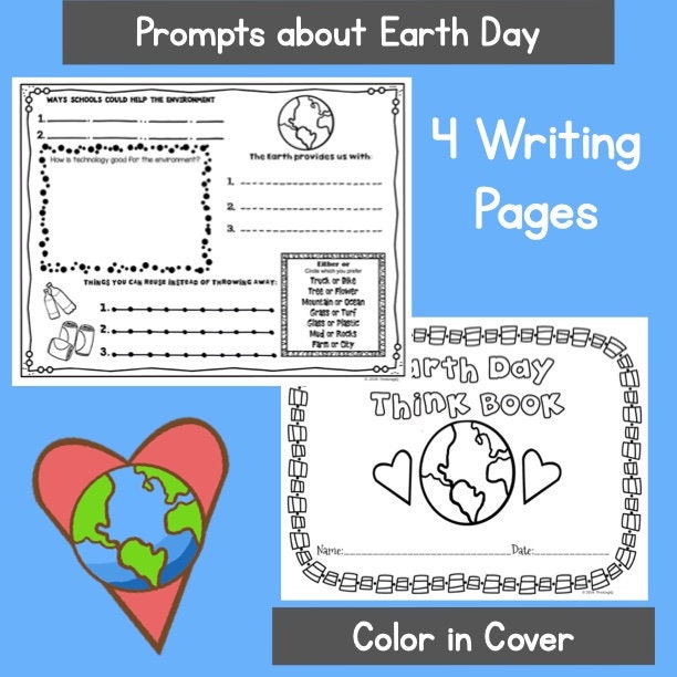 Printable Earth Day Journal for Kids, Guided Activity Pages for ...