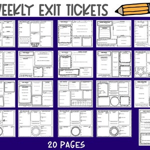 Weekly Learning Reflection Sheets - Weekly Exit Tickets - Mindfulness ...