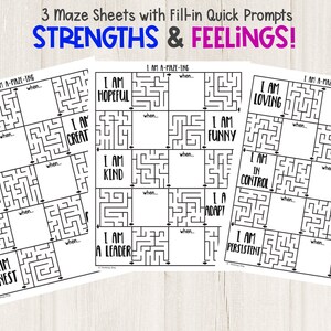 Affirmation Printable Mazes, Positive Thinking and Mindfulness Activity ...