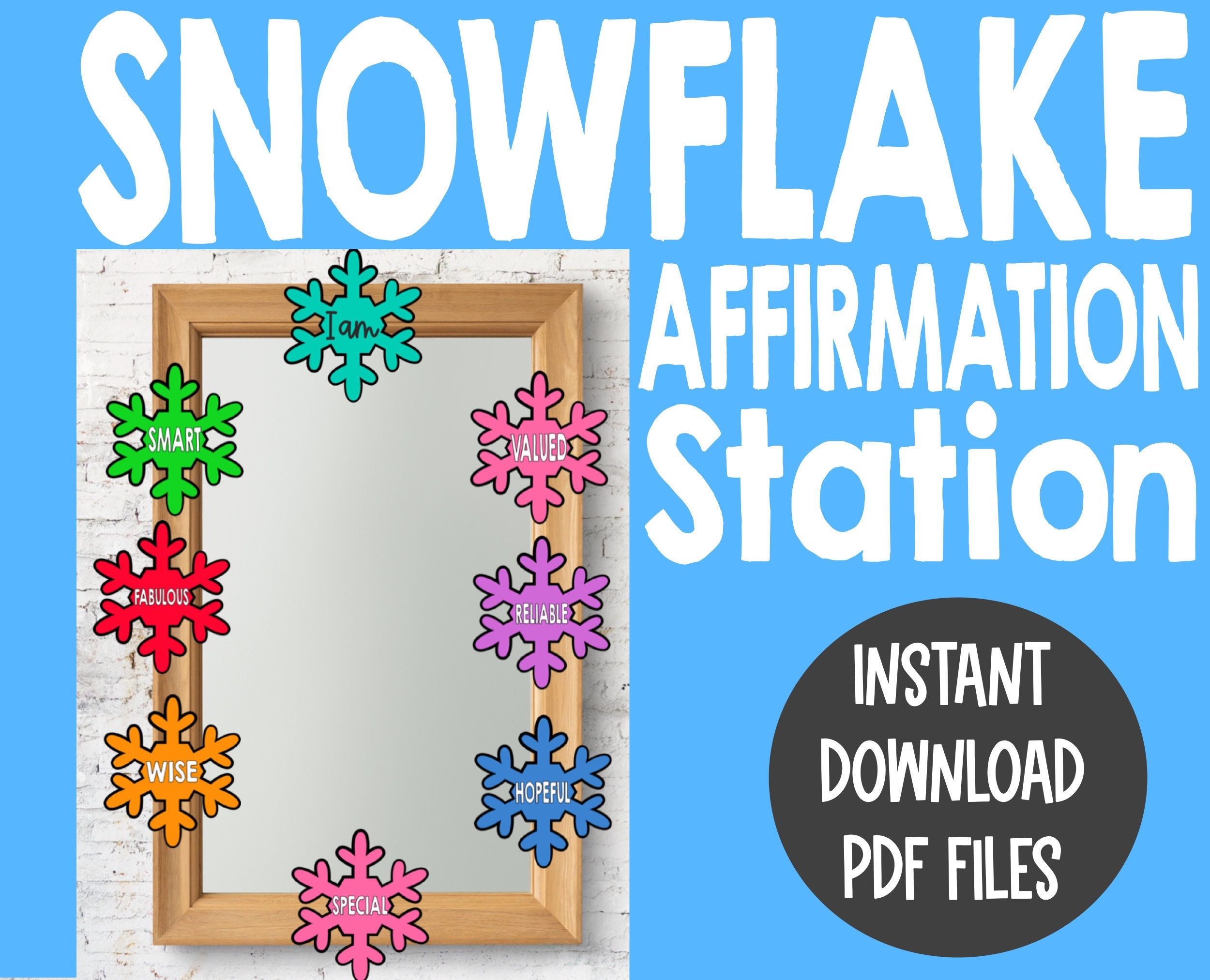 Snowflake Affirmation Station Teacher Classroom Decor - Etsy