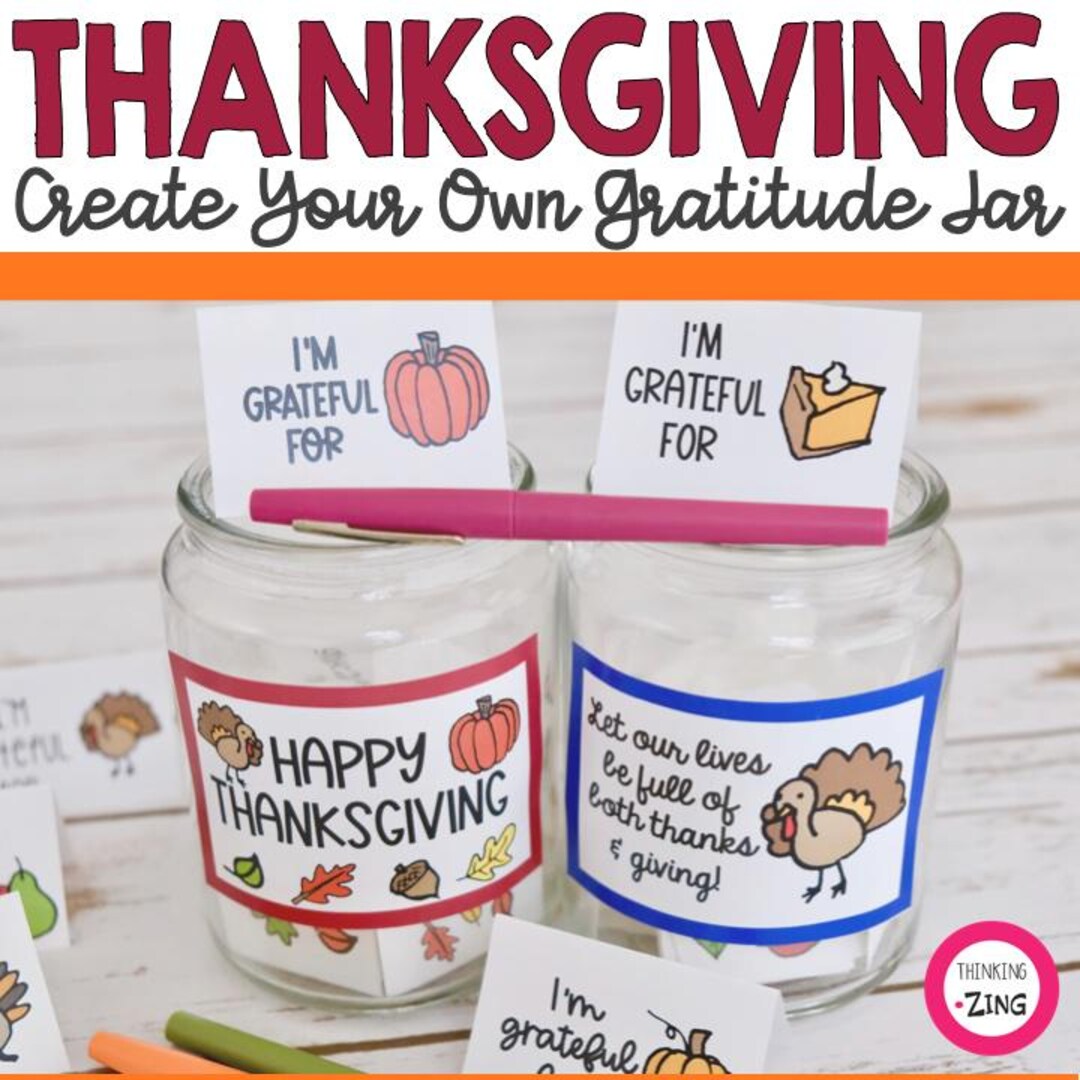 Thanksgiving Gratitude Jar: Printable Family Activity (digital Download ...