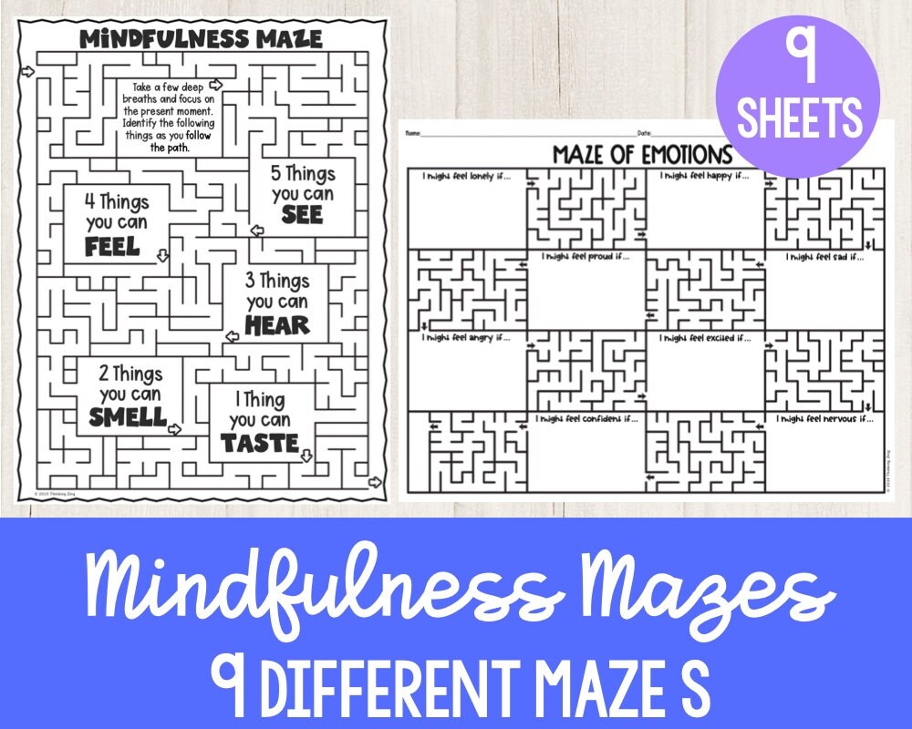 Mindfulness Mazes Emotions and Feelings Activity for Kids - Etsy España