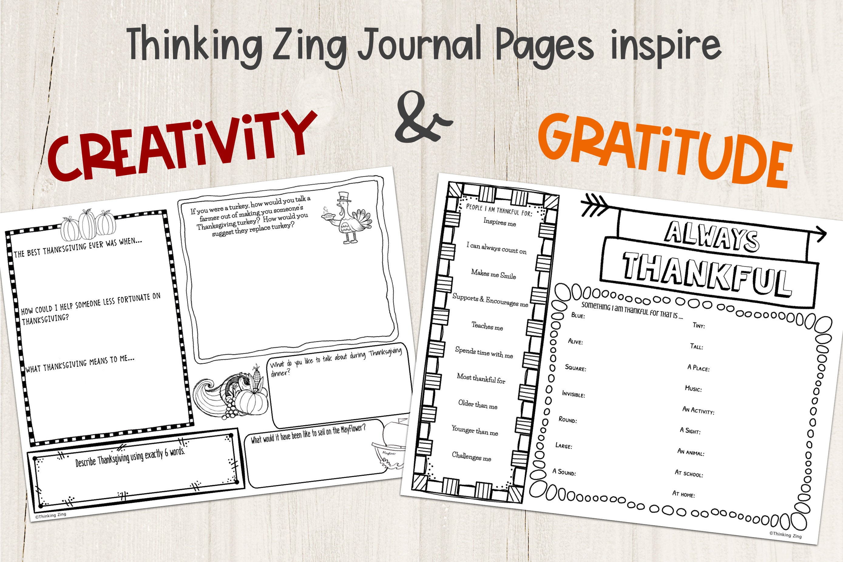Thanksgiving Journal for Kids Printable Activity Pages for Inspiring ...