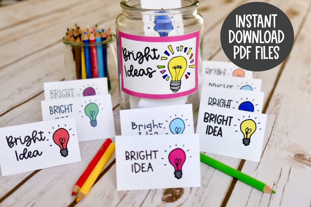 Brainstorm Jar, Make Your Own Jar of Ideas Craft, Ideas Journal ...
