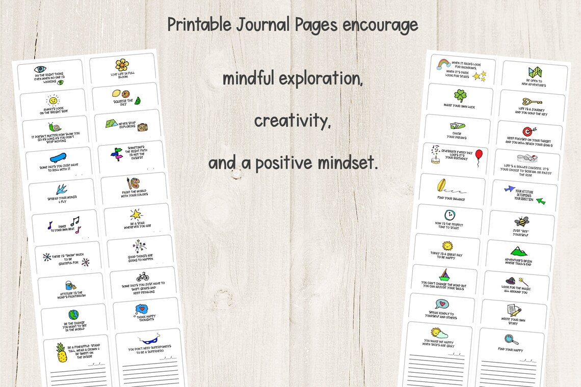 Positive Thinking Journal for Kids Reflection and Mindfulness Printable ...