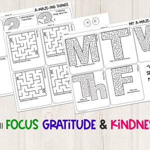 Printable Daily Guided Journal Pages for Kids - SET 3 Mazes - Journal ...