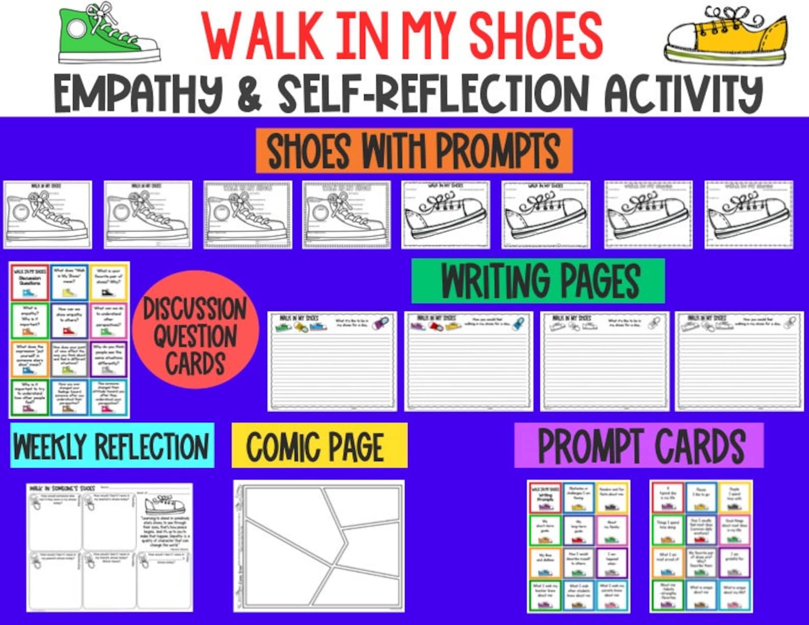 Self-reflection Activity: Walk in My Shoes - Empathy & Kindness (PDF ...
