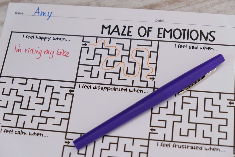 Mindfulness Mazes: Emotions & Feelings Activity (digital Download) - Etsy