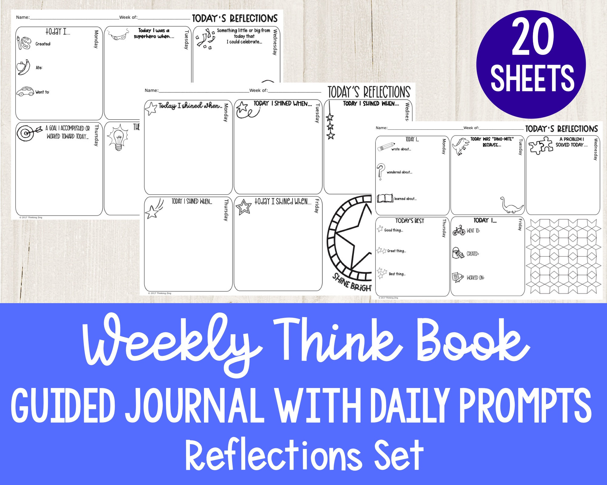 Guided Journal Pages for Kids Student Reflections Journal Prompts for ...