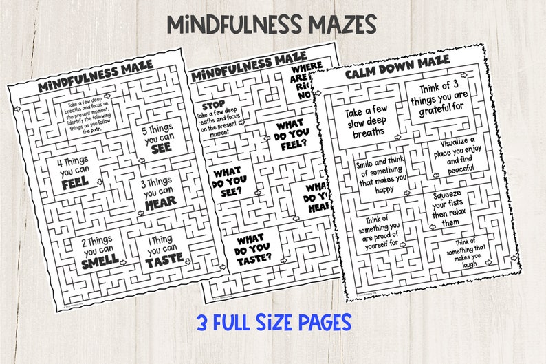 Mindfulness Mazes: Emotions & Feelings Activity (digital Download) - Etsy