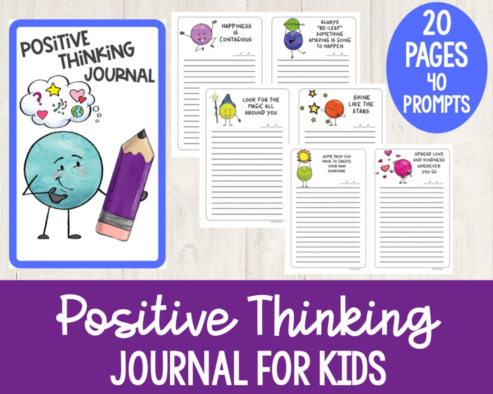 Printable Positive Thinking Journal for Kids - Reflection and ...