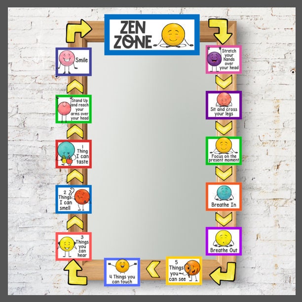 Calm Down Station: Classroom Decor, Grounding Technique Cards (3 PDF ...