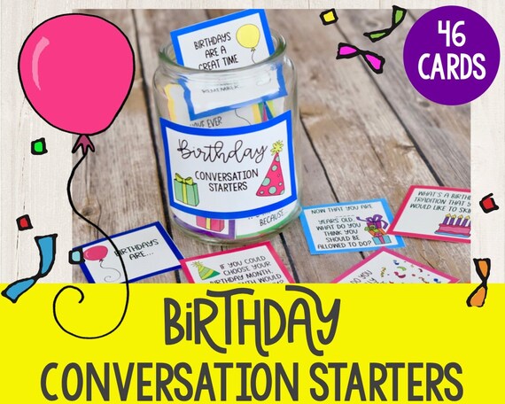 Birthday Conversation Starters for Birthday Parties and | Etsy