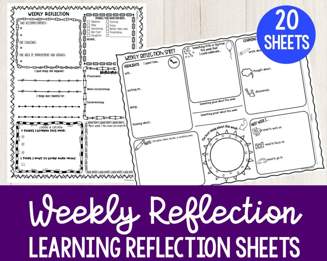 Weekly Learning Reflection Sheets Weekly Exit Tickets - Etsy