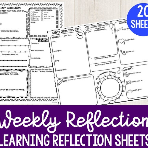 Weekly Learning Reflection Sheets Weekly Exit Tickets - Etsy