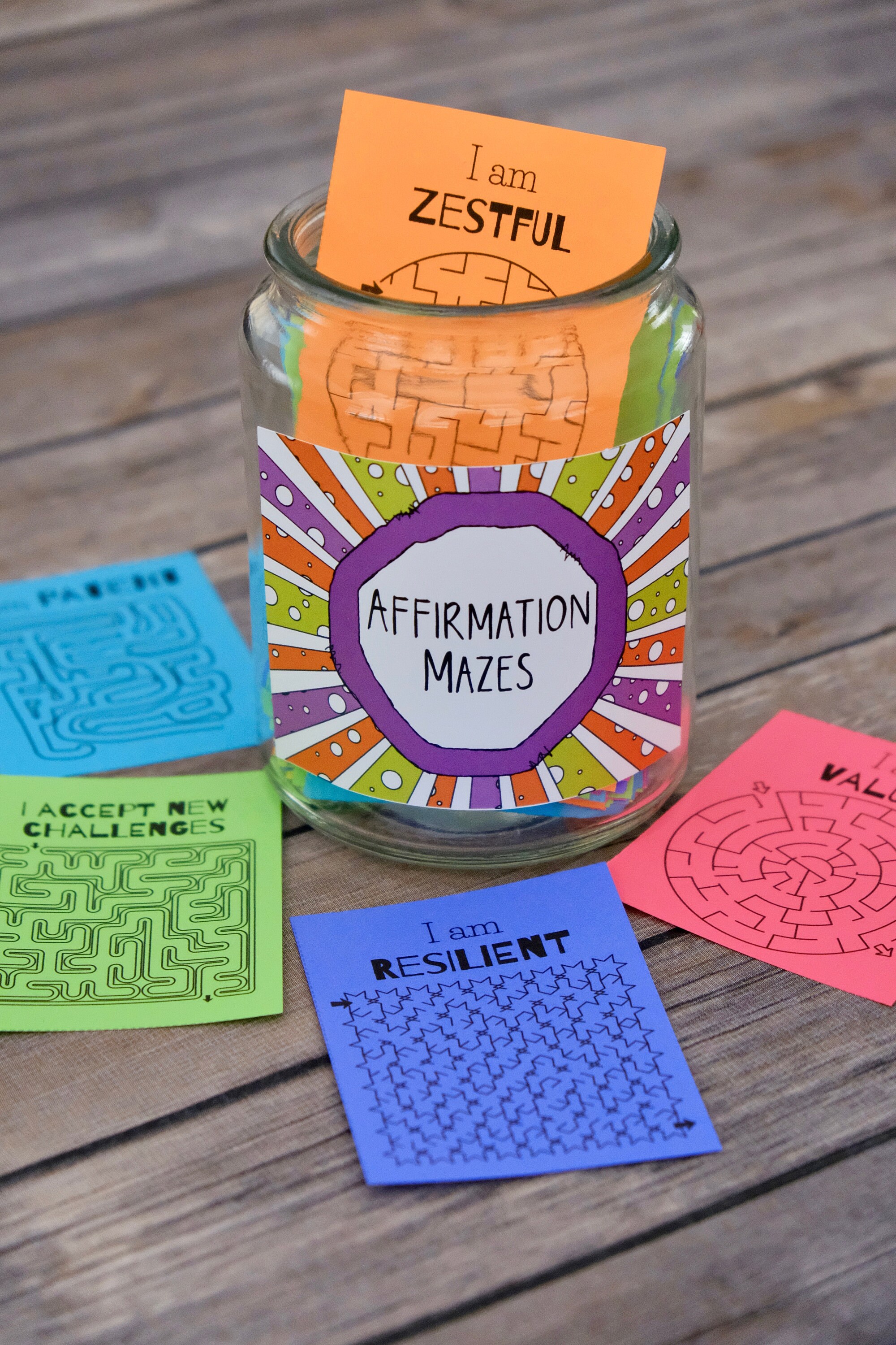 Affirmation Maze Cards, Kids Mazes, Maze Puzzles, Inspirational ...