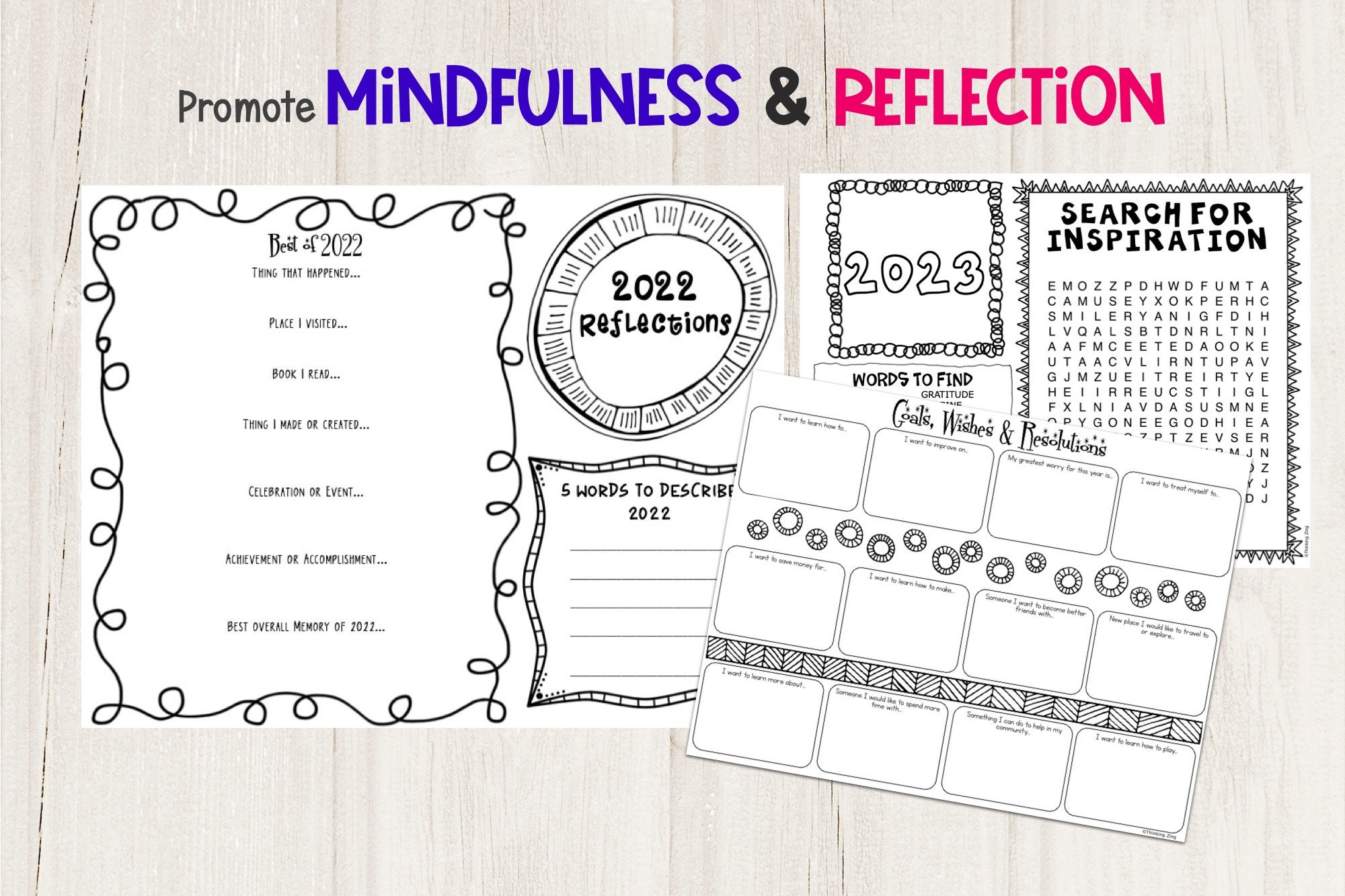 Printable New Year's Journal for Kids Guided Activity Pages for ...