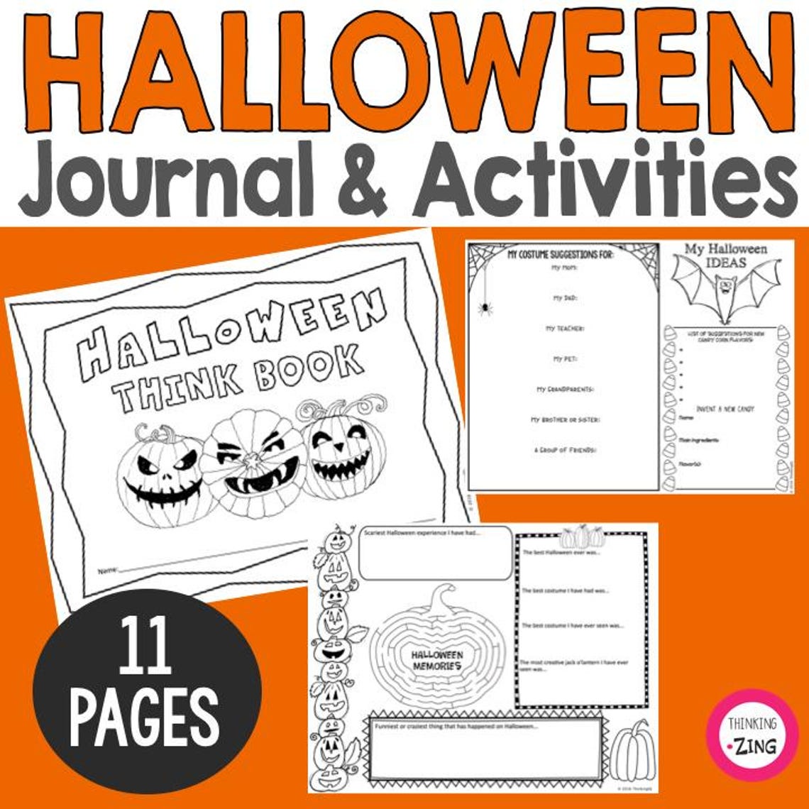 Printable Halloween Activity Journal for Kids (digital Download) - Etsy