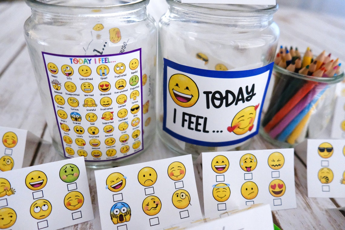 Feelings Jar Activity: Kids Daily Reflection Chart (digital Download ...