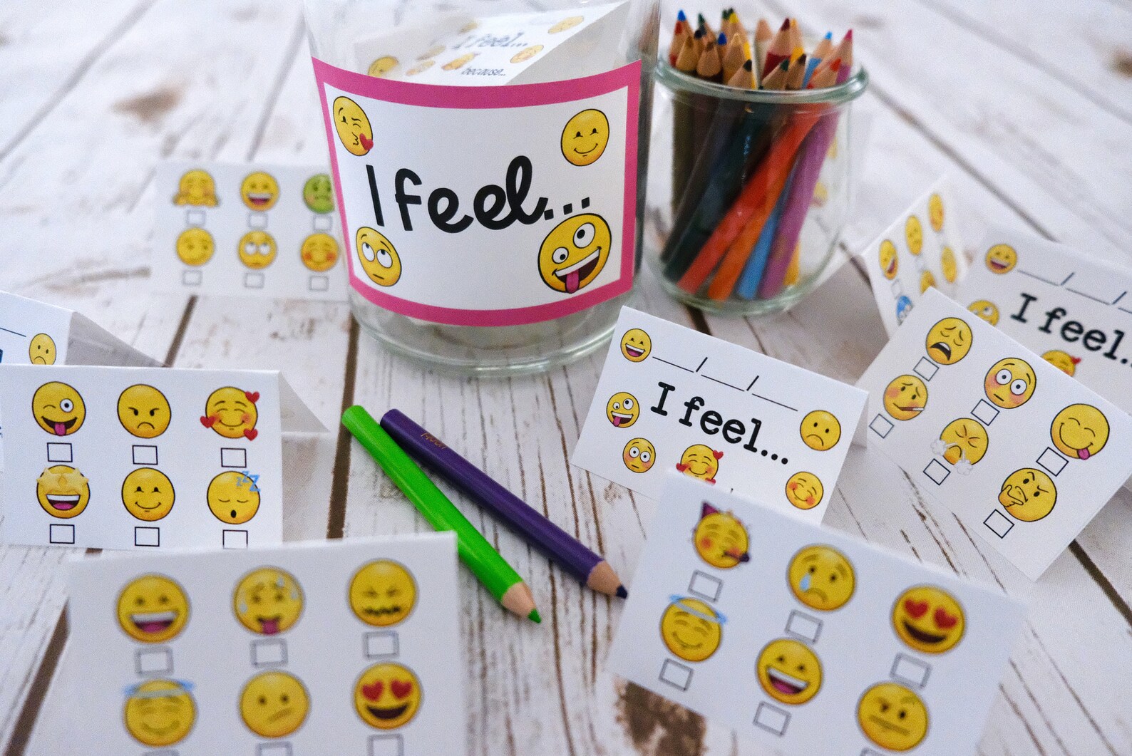 Feelings Jar Activity: Kids Daily Reflection Chart (digital Download ...